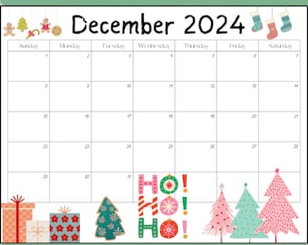 Editable December 2024 Calendar Printable, Activity Planner, Classroom ...