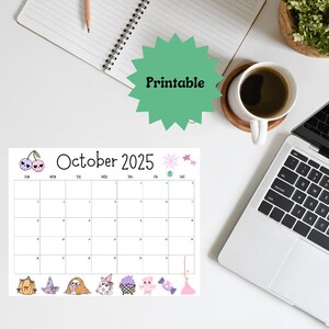 Editable October 2025 Calendar, Printable Fillable Digital Download ...