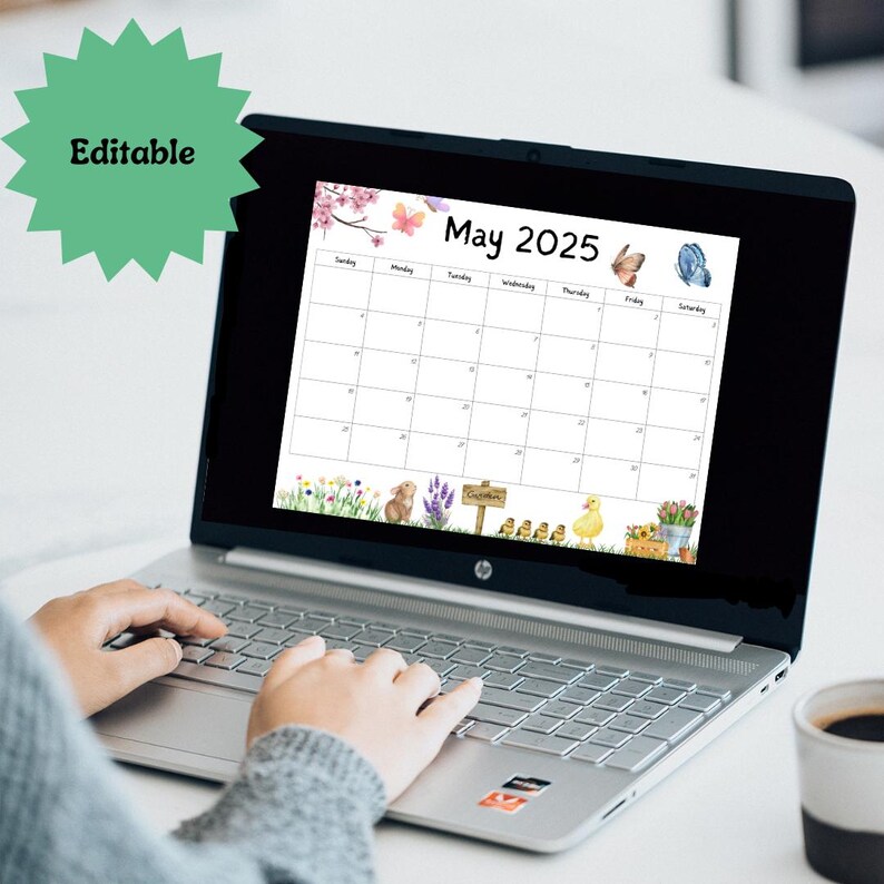 Editable May 2025 Calendar Printable Activity Planner, Cute Spring ...