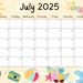 Editable July 2025 Calendar, Fillable Printable Planner Digital ...