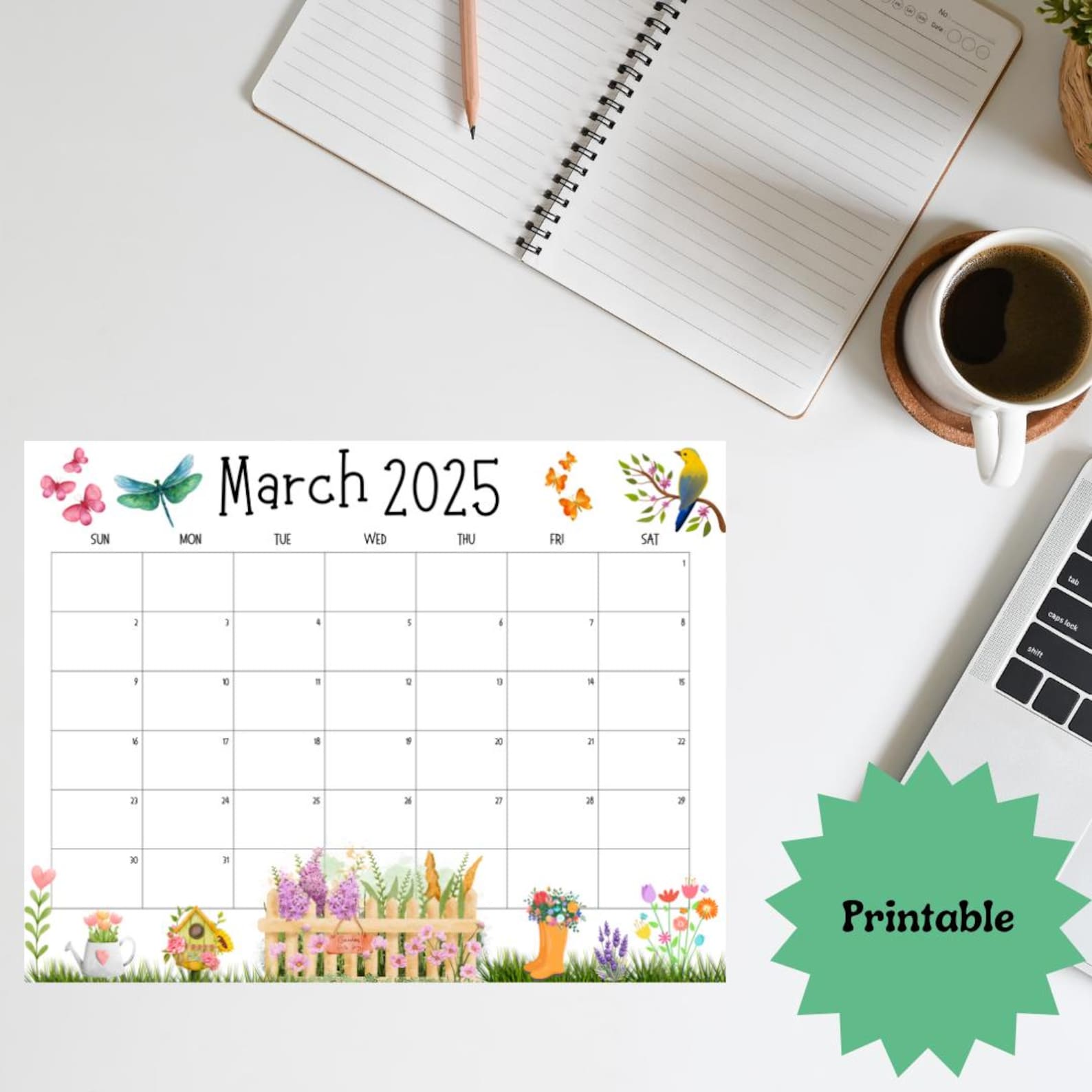 EDITABLE March 2025 Calendar Fillable Monthly Activity Planner ...
