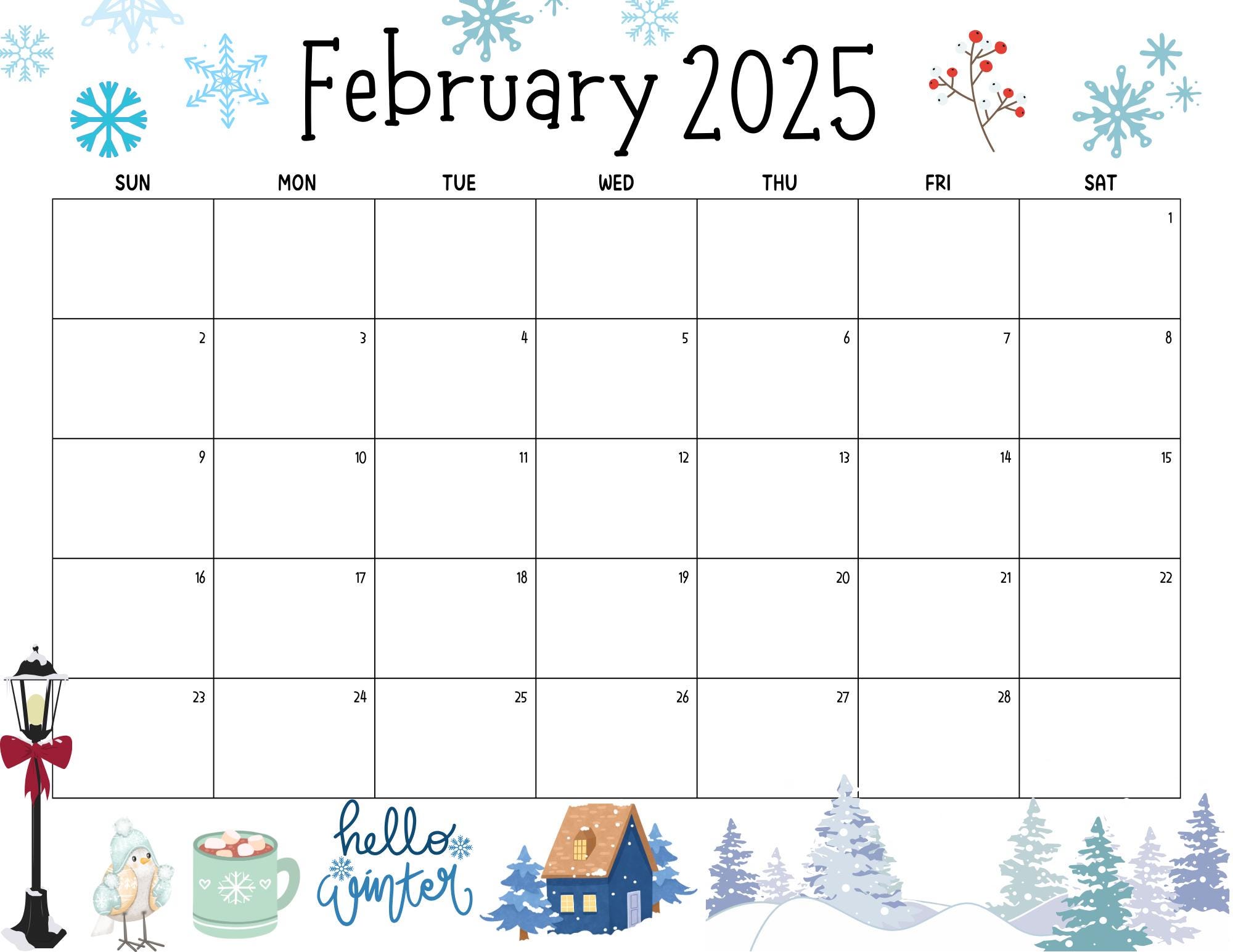 Editable February 2025 Calendar Printable, Activity Planner, Classroom ...