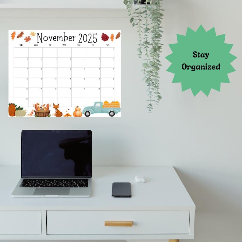 Editable November 2025 Calendar, Fillable Printable Digital Download ...