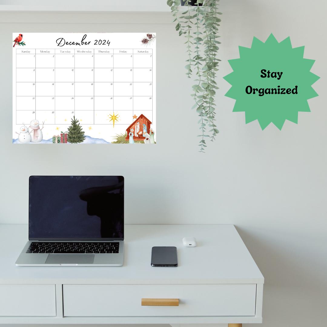 Editable December 2024 Calendar Printable, Activity Planner, Classroom ...