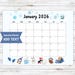 Editable January 2026 Calendar PDF Template, Winter 2026 Digital ...