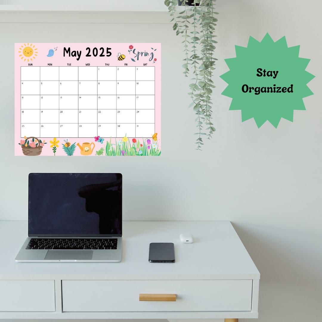 Editable May 2025 Calendar Printable Activity Planner, Cute Spring ...