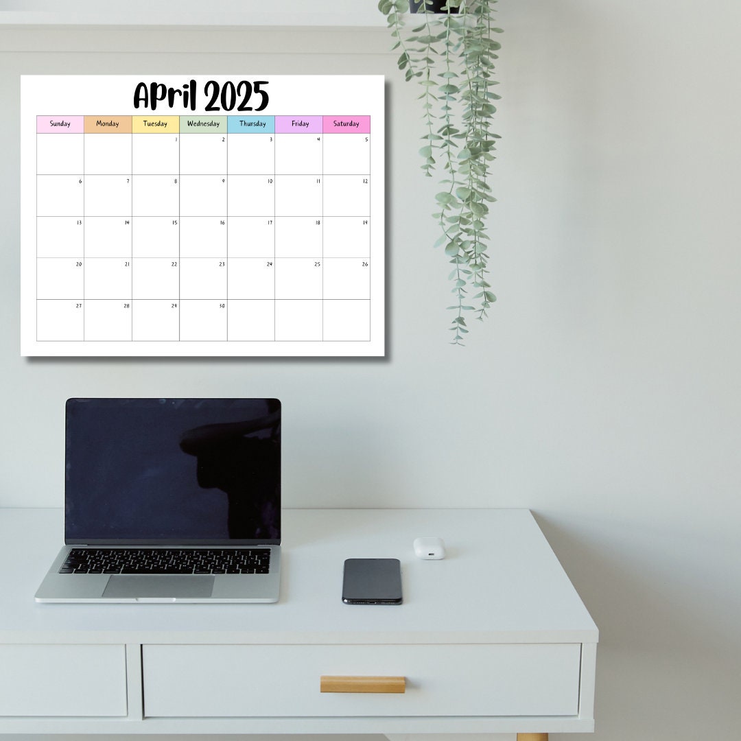 Editable April 2025 Calendar, Fillable Printable Activity Planner ...