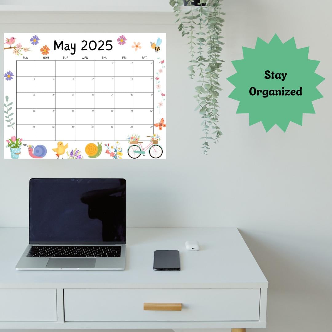 Editable May 2025 Calendar Printable Activity Planner, Cute Spring ...