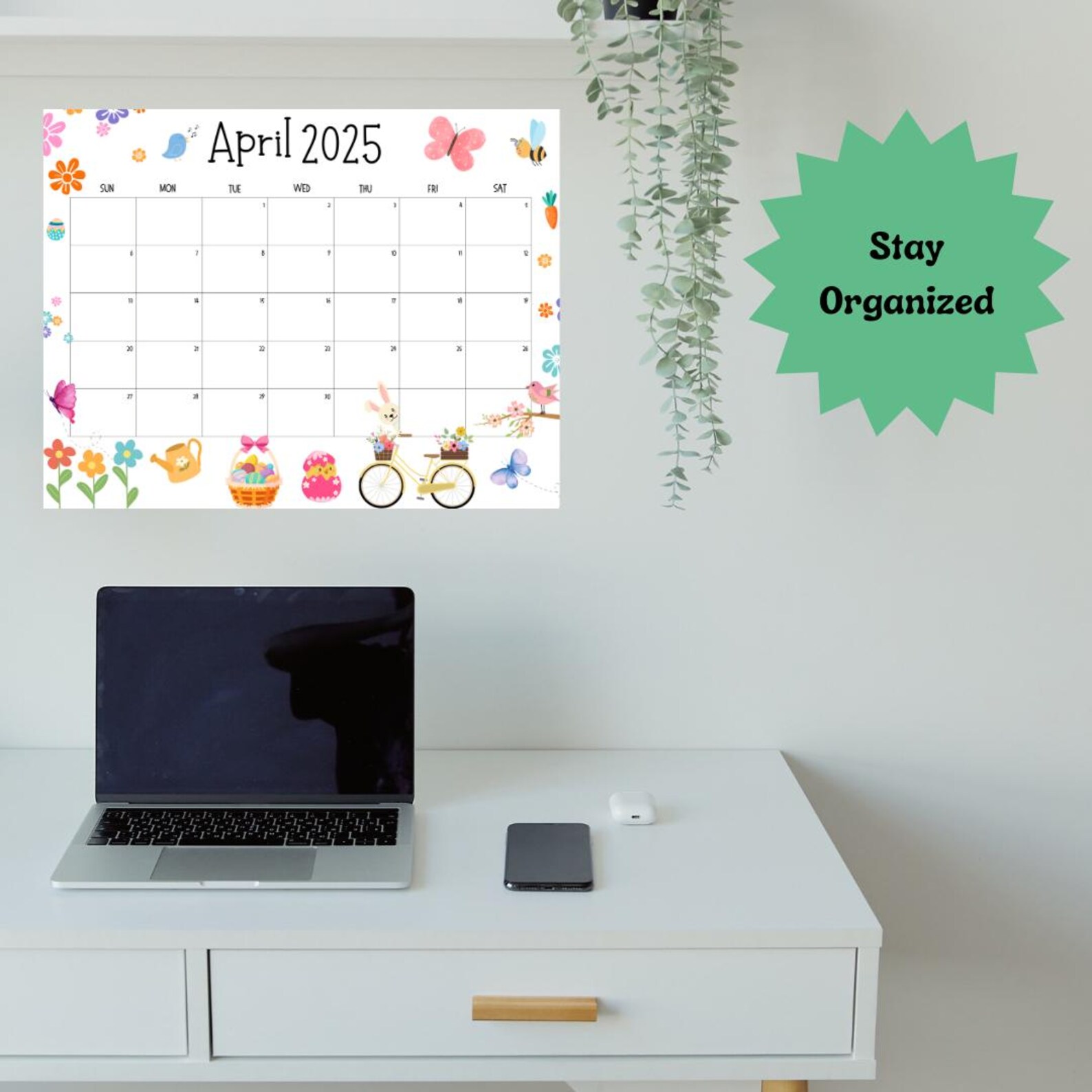 EDITABLE April 2025 Calendar PDF Template, 2025 Calendar, Printable ...