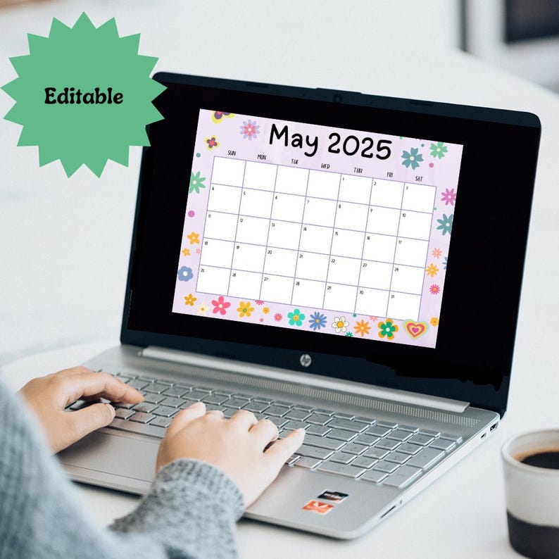 EDITABLE May 2025 Calendar, Printable Wall Calendar, Digital Download ...
