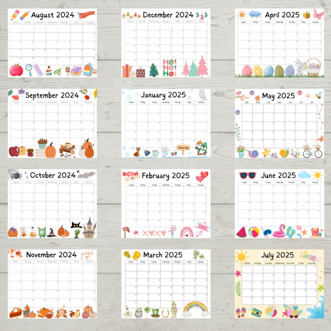 Editable 2024-2025 School Year Academic Calendar Printable, School ...