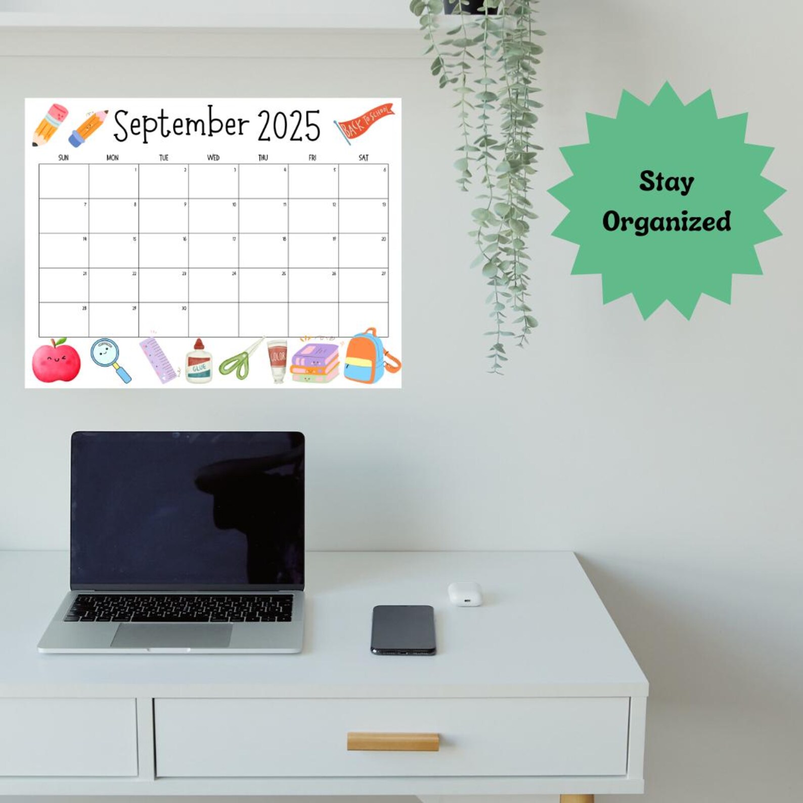 Editable September 2025 Calendar, Fillable Printable Digital Download ...