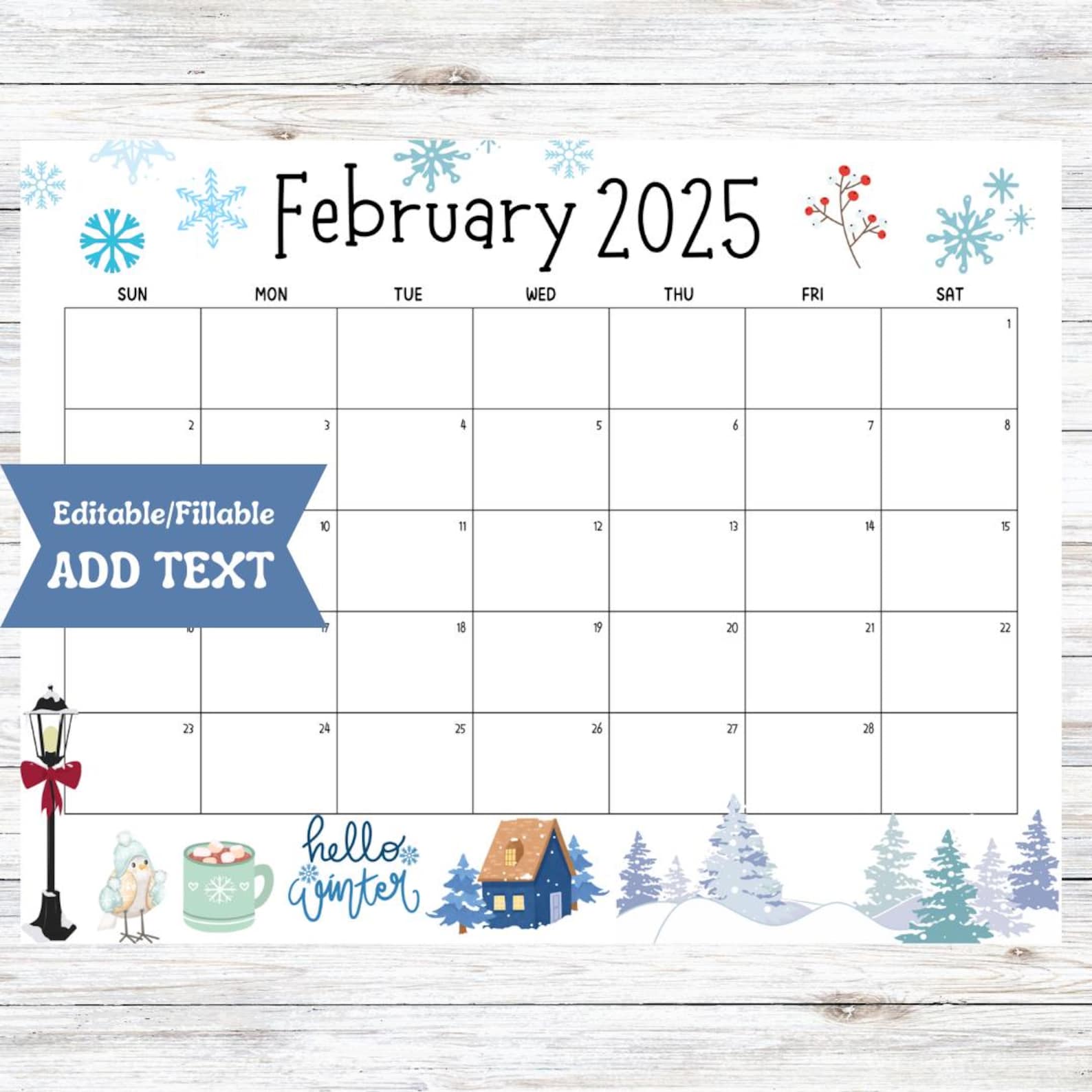 Editable February 2025 Calendar Printable, Activity Planner, Classroom ...