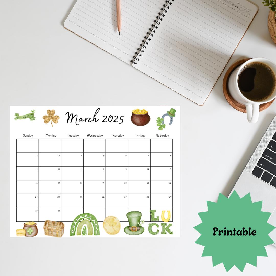 EDITABLE March 2025 Calendar Fillable Monthly Classroom Digital ...