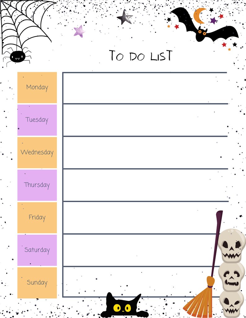 EDITABLE October Weekly Calendar, Halloween Printable Planner, Instant ...