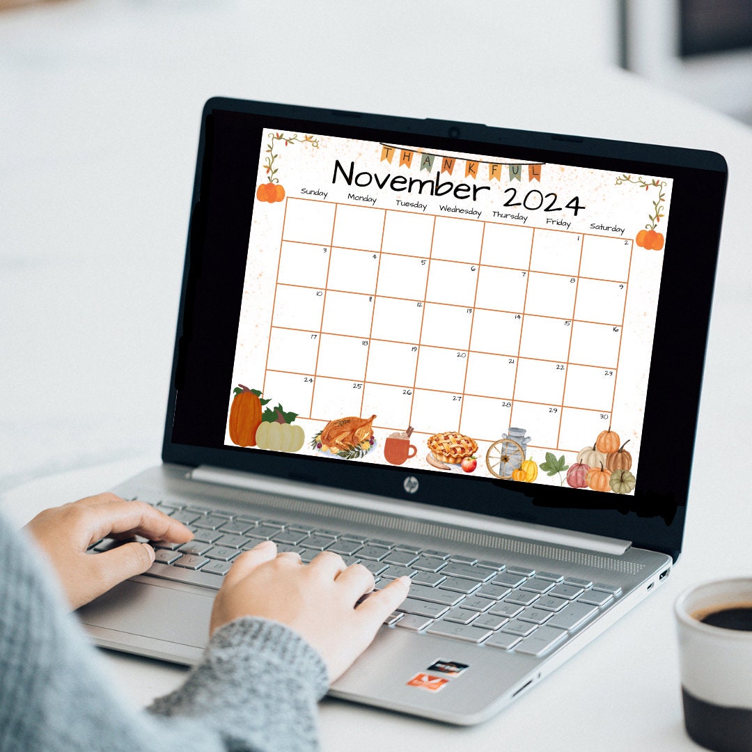 Calendario editable de noviembre de 2024, Calendario imprimible Acción ...