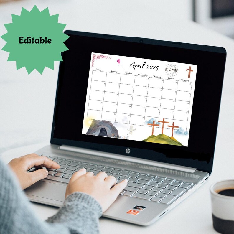 EDITABLE April 2025 Calendar, Easter Calendar, Activity Planner ...