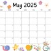 Editable May 2025 Calendar Printable Activity Planner, Cute Spring ...