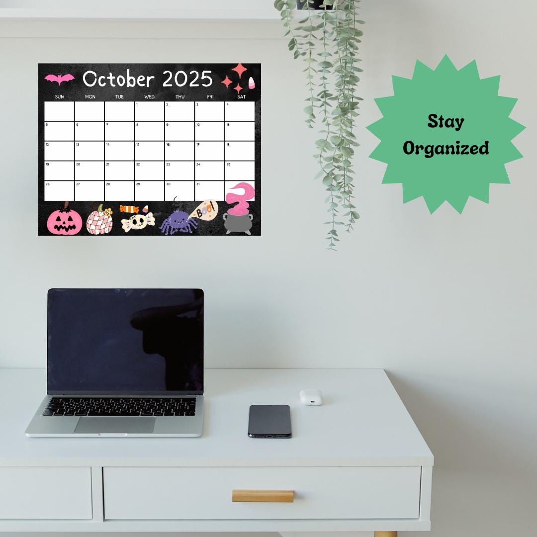 Editable October 2025 Calendar, Printable Fillable Digital Download ...