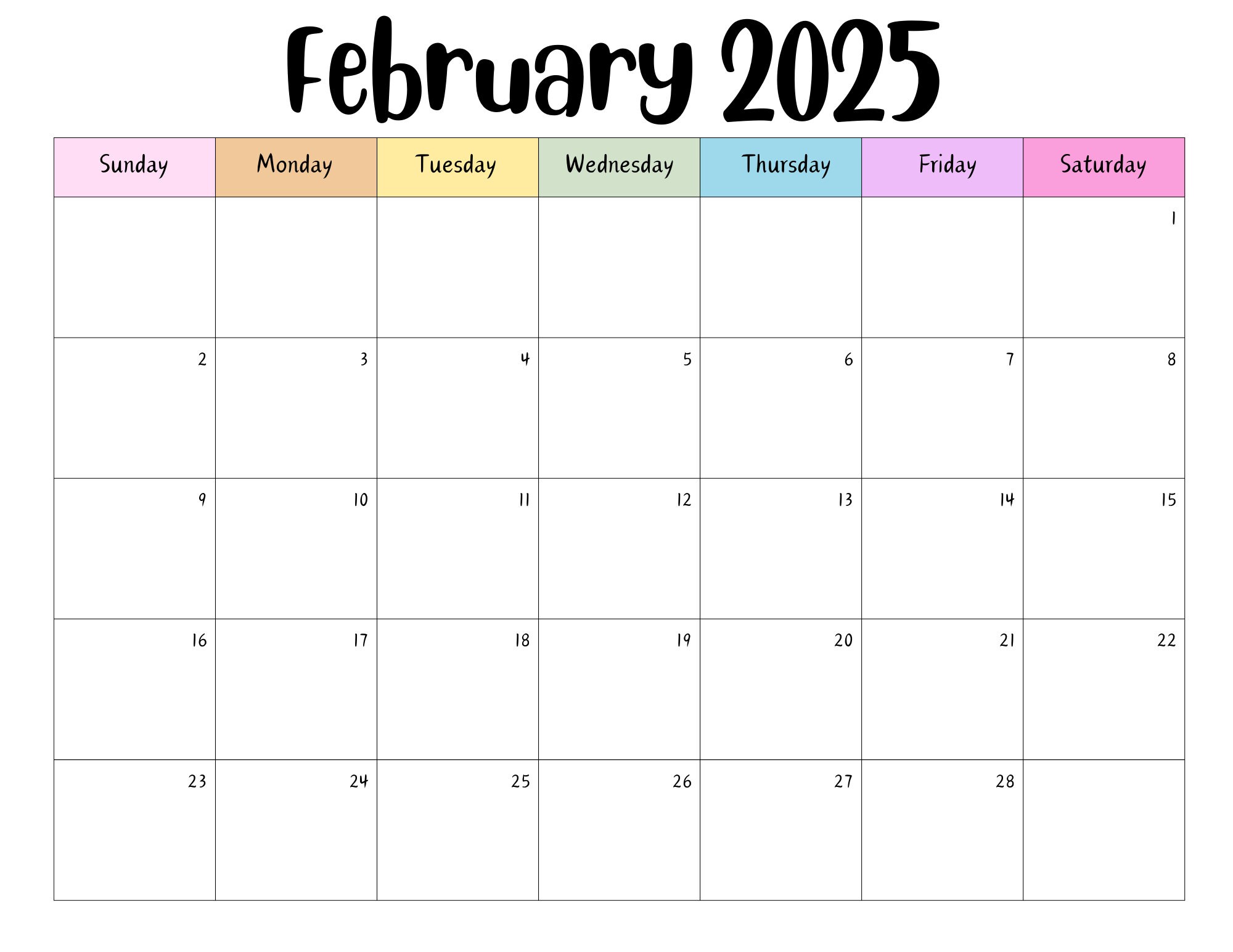 Editable February 2025 Calendar Printable, Activity Planner, Classroom ...