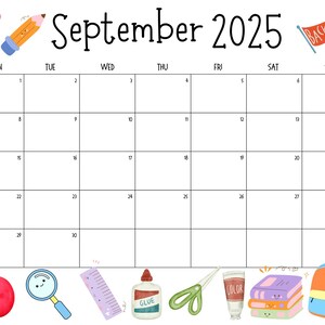 Editable September 2025 Calendar, Fillable Printable Digital Download ...