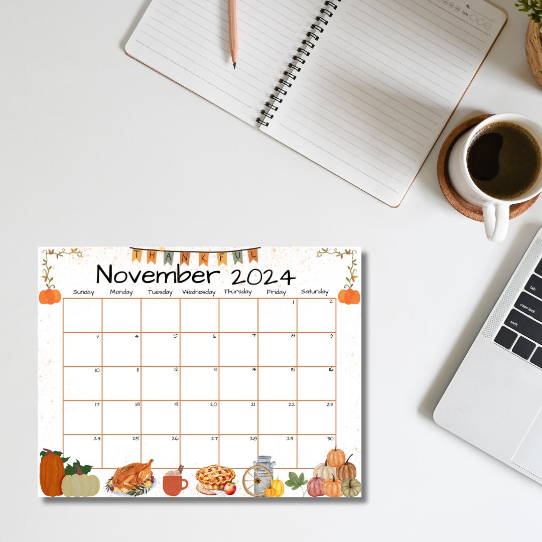 Calendario editable de noviembre de 2024, Calendario imprimible Acción ...