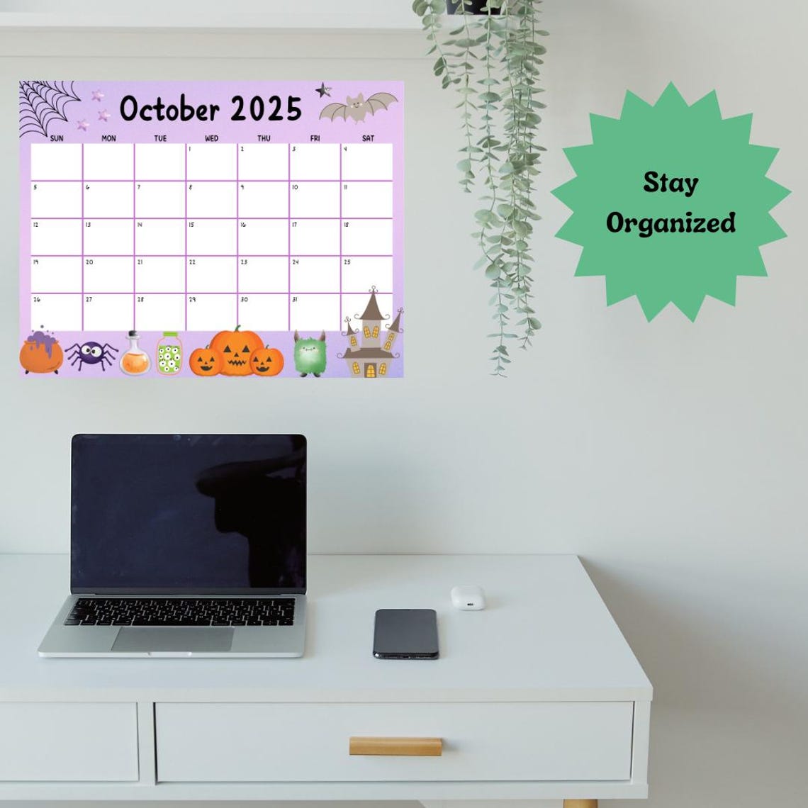 Editable October 2025 Calendar, Fillable Halloween Digital Download ...