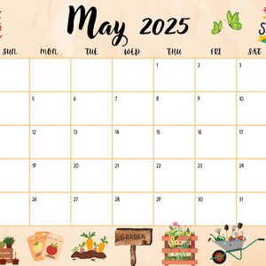 EDITABLE May 2025 Calendar, Printable Wall Calendar, Digital Download ...