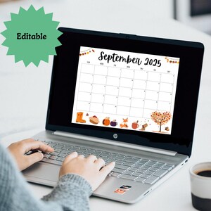 Editable September 2025 Calendar, Fillable Printable Digital Download ...