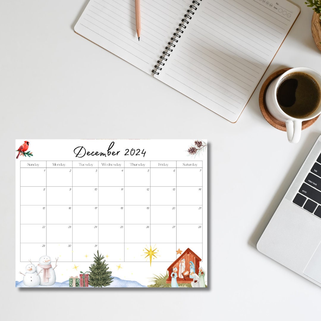 Editable December 2024 Calendar Printable, Activity Planner, Classroom ...