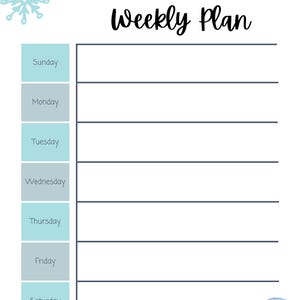 Weekly Planner Editable, Winter Printable Calendar, Instant Download ...