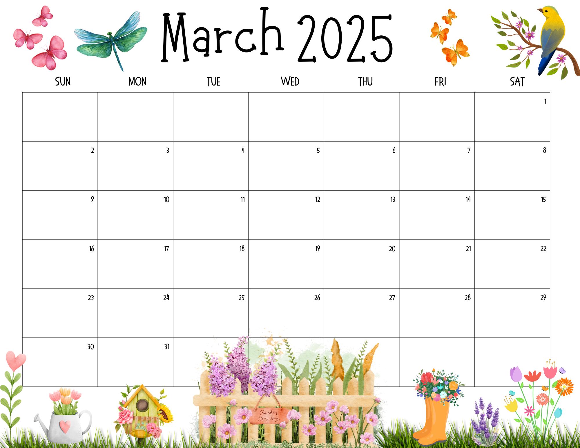 EDITABLE March 2025 Calendar Fillable Monthly Activity Planner ...