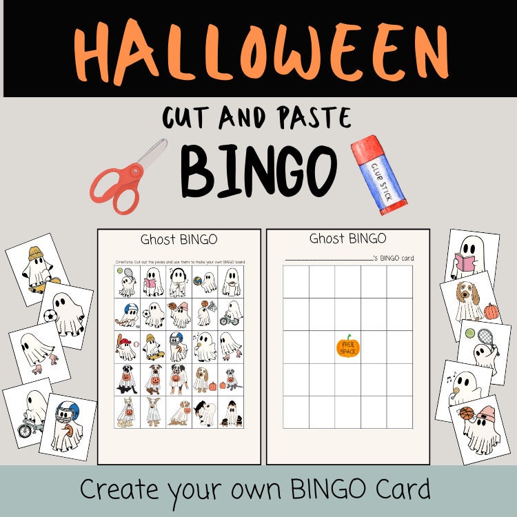 Halloween Holiday BINGO, Create Your Own BINGO Card, Cut and Paste ...