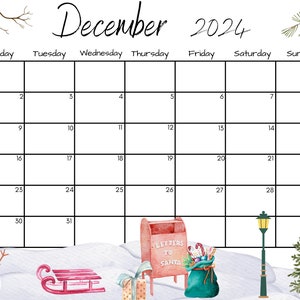 Editable December 2024 Calendar, Christmas Countdown, Fillable ...