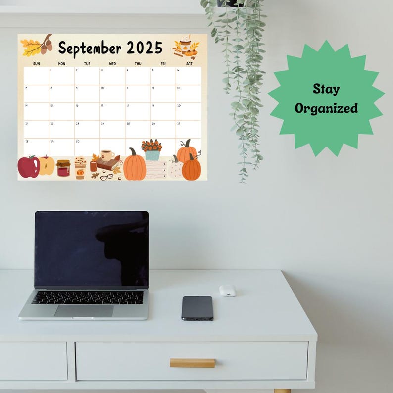 Editable September 2025 Calendar, Printable Fillable Digital Download ...