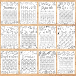 Reading Log Printable, Monthly Reading Tracker, Themed Kids Calendar ...