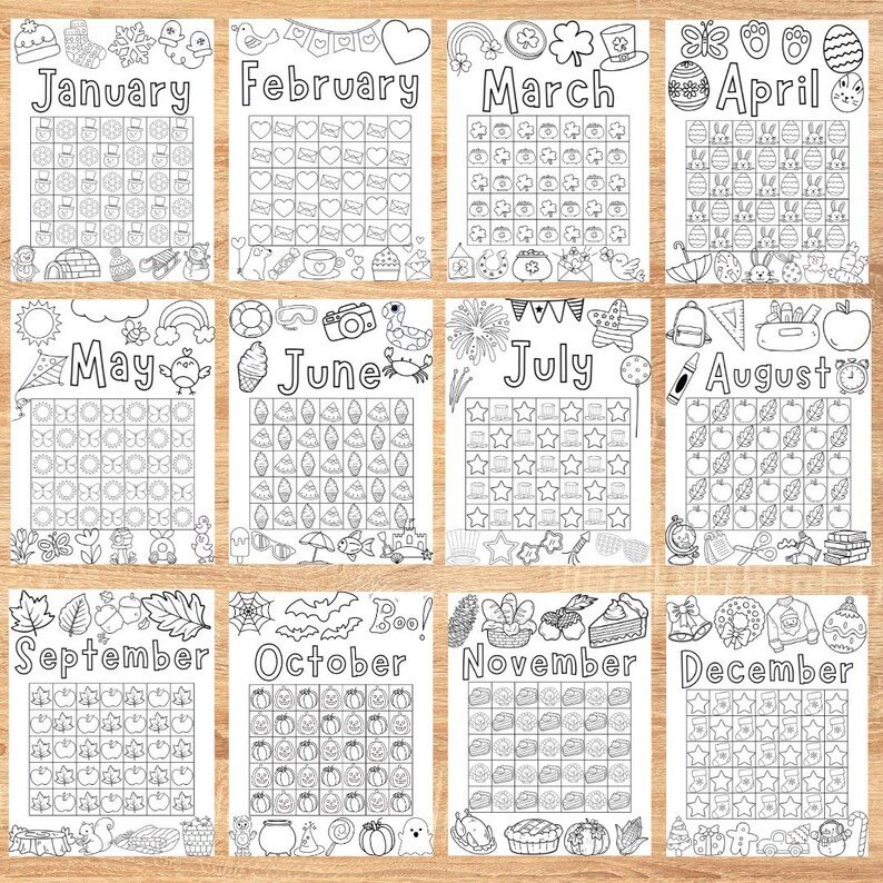 Reading Log Printable, Monthly Reading Tracker, Themed Kids Calendar ...