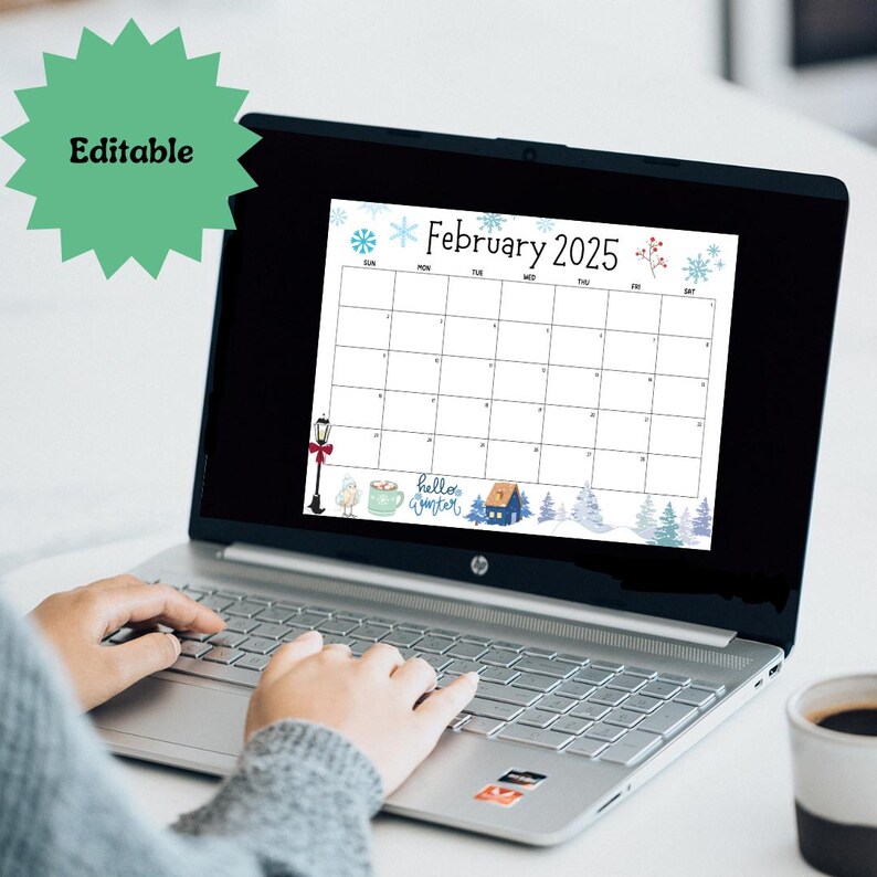 Editable February 2025 Calendar Printable, Activity Planner, Classroom ...
