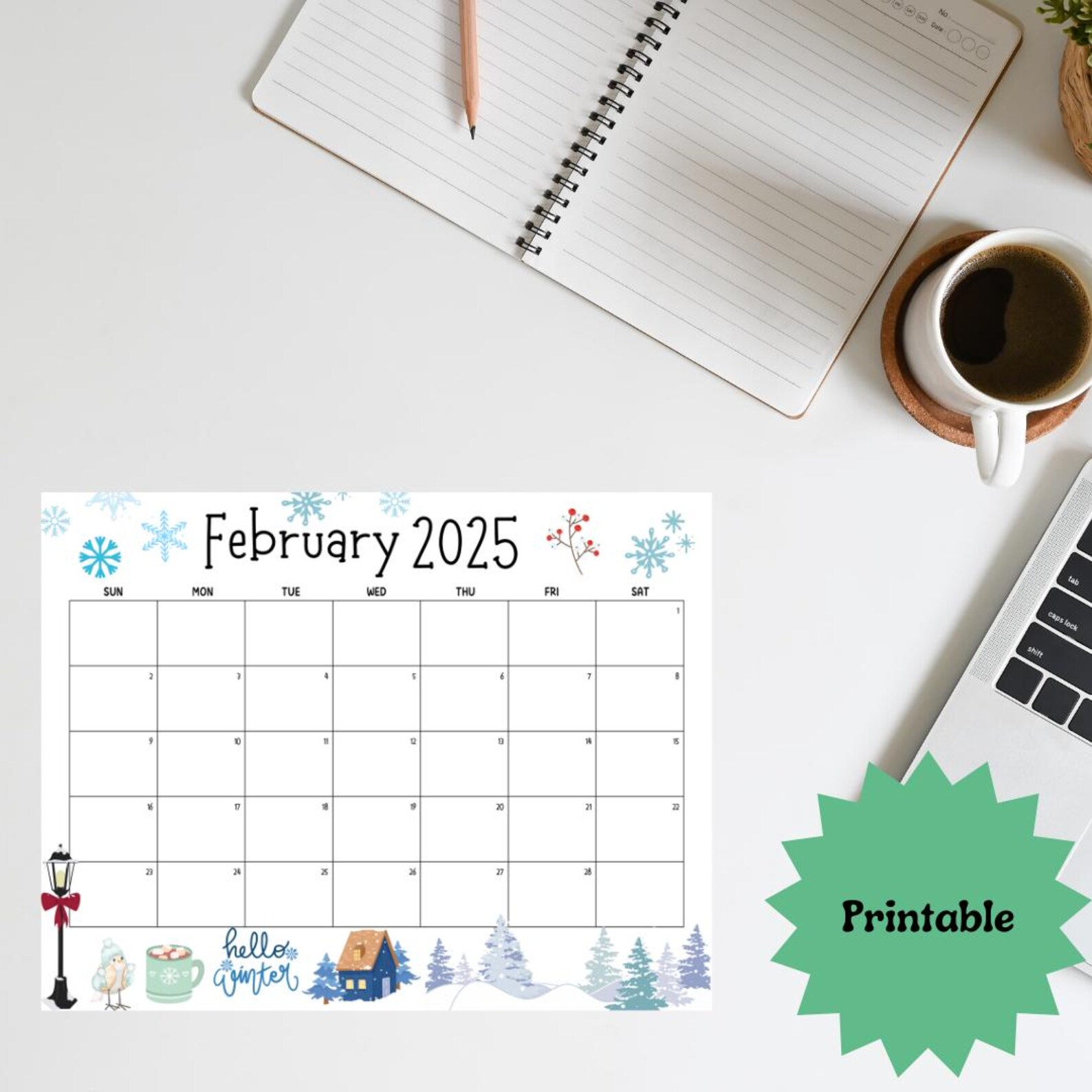 Editable February 2025 Calendar Printable, Activity Planner, Classroom ...