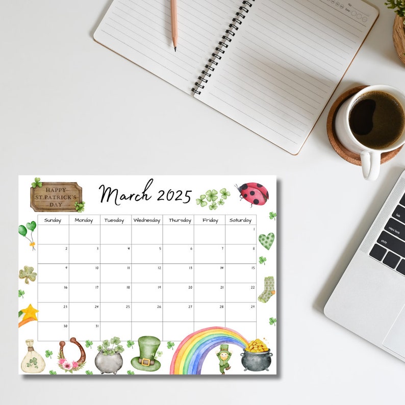 EDITABLE March 2025 Calendar Fillable Monthly Classroom Digital ...