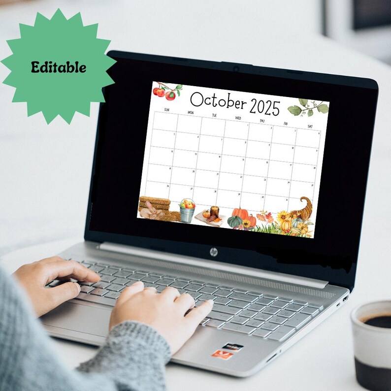 Editable October 2025 Calendar, Fillable Printable Halloween Template ...