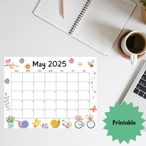 Editable May 2025 Calendar Printable Activity Planner, Cute Spring ...