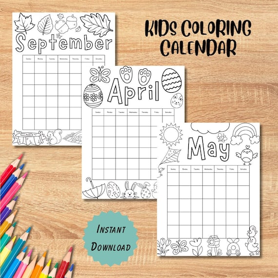 12 Month Free Printable Coloring Calendar 2020 For Kids Coloring Pages