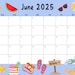 Editable June 2025 Calendar, Fillable Printable Wall Digital Download ...