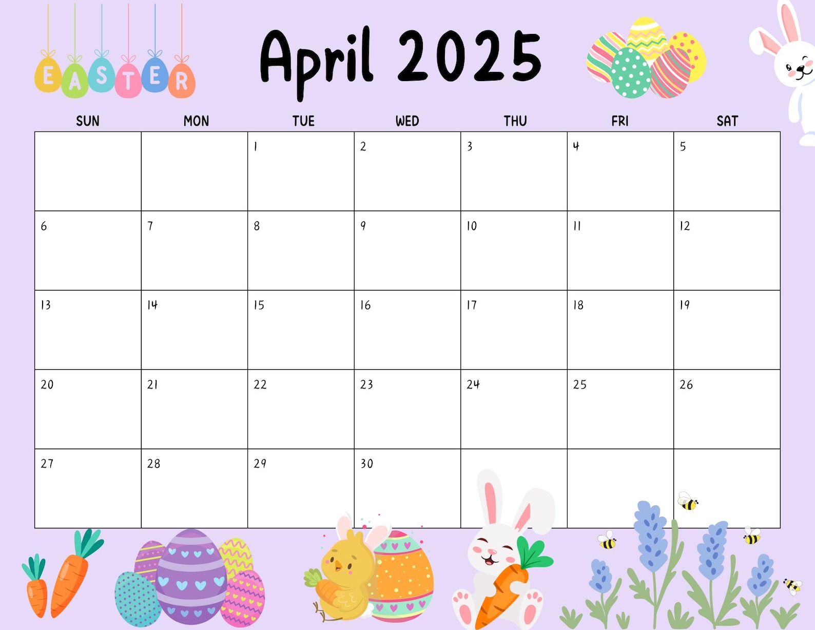Editable April 2025 Calendar, Fillable Printable Planner, Classroom ...