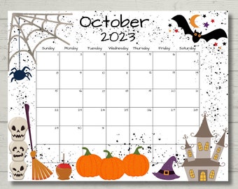 Fillable/editable October Calendar October 2023 Printable Calendar ...