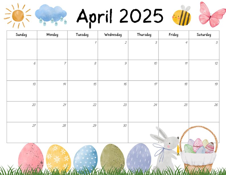 Editable April 2025 Calendar, Fillable Printable Activity Planner ...