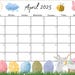 EDITABLE April 2025 Calendar, Easter Calendar, Activity Planner ...