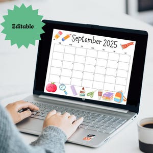 Editable September 2025 Calendar, Fillable Printable Digital Download ...