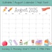 Editable August 2025 Calendar, Fillable Printable Digital Download ...
